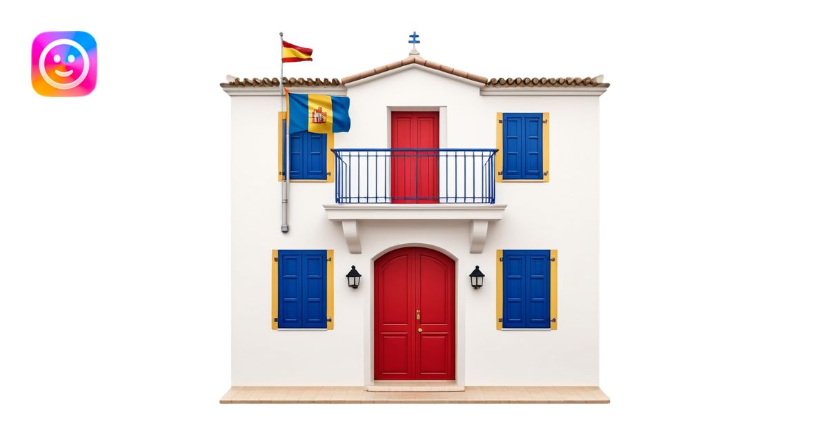 Andalusian-style Spanish house with white walls, blue windows, Spanish ...