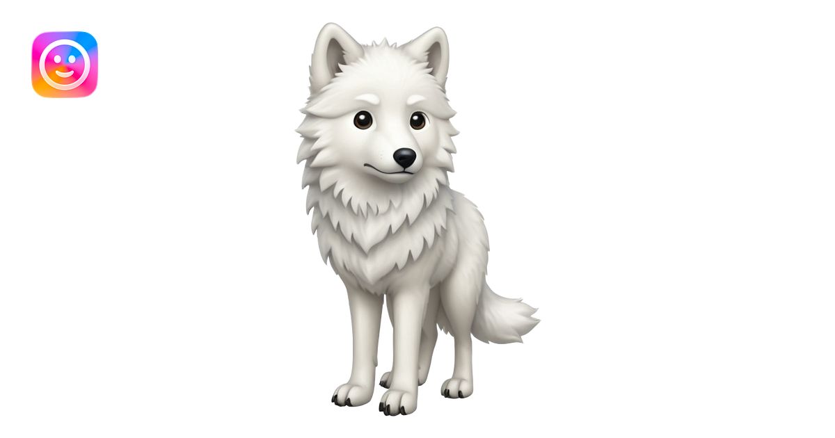 Hyper-realistic Arctic wolf, full body emoji | AI Emoji Generator