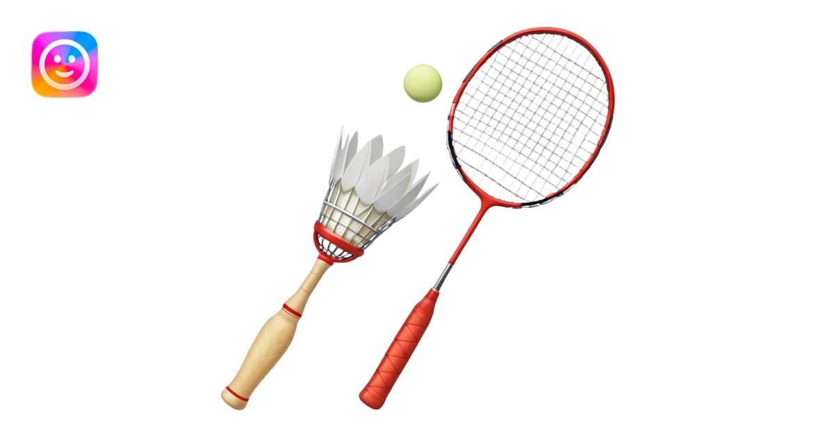 Shuttlecock and badminton racket emoji | AI Emoji Generator