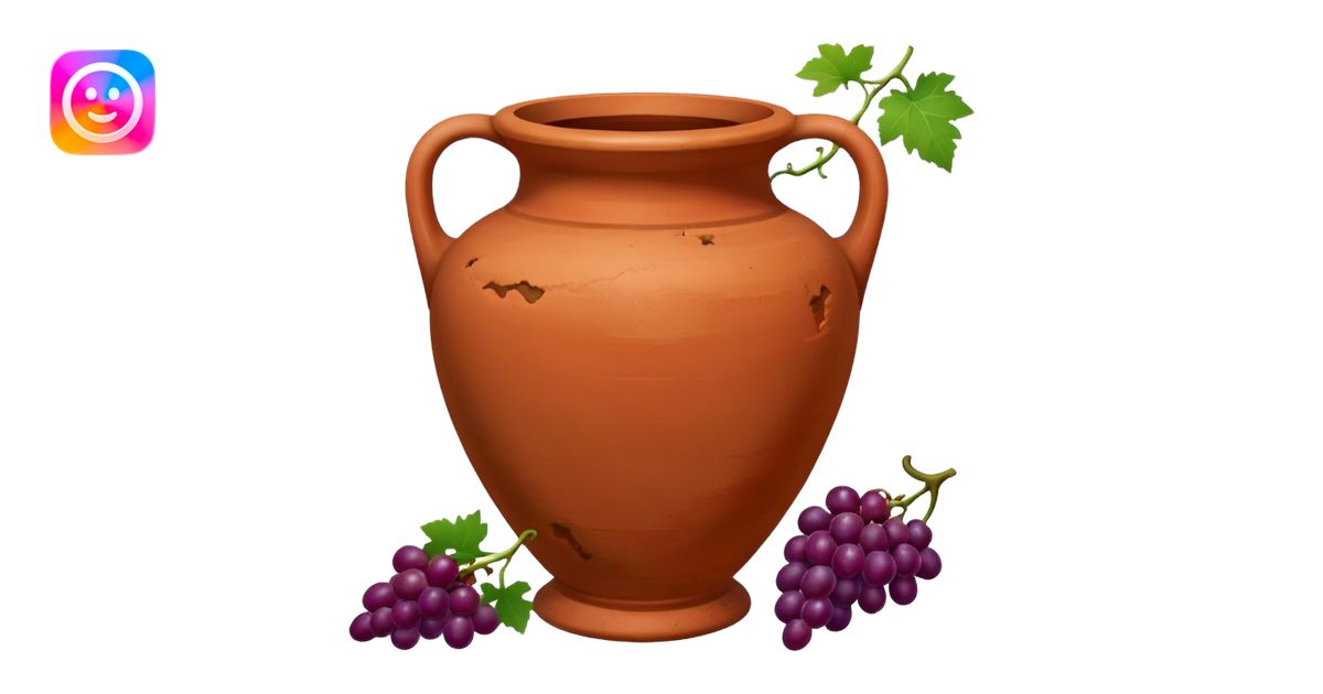 empty terracotta vase with grapes next to it emoji | AI Emoji Generator