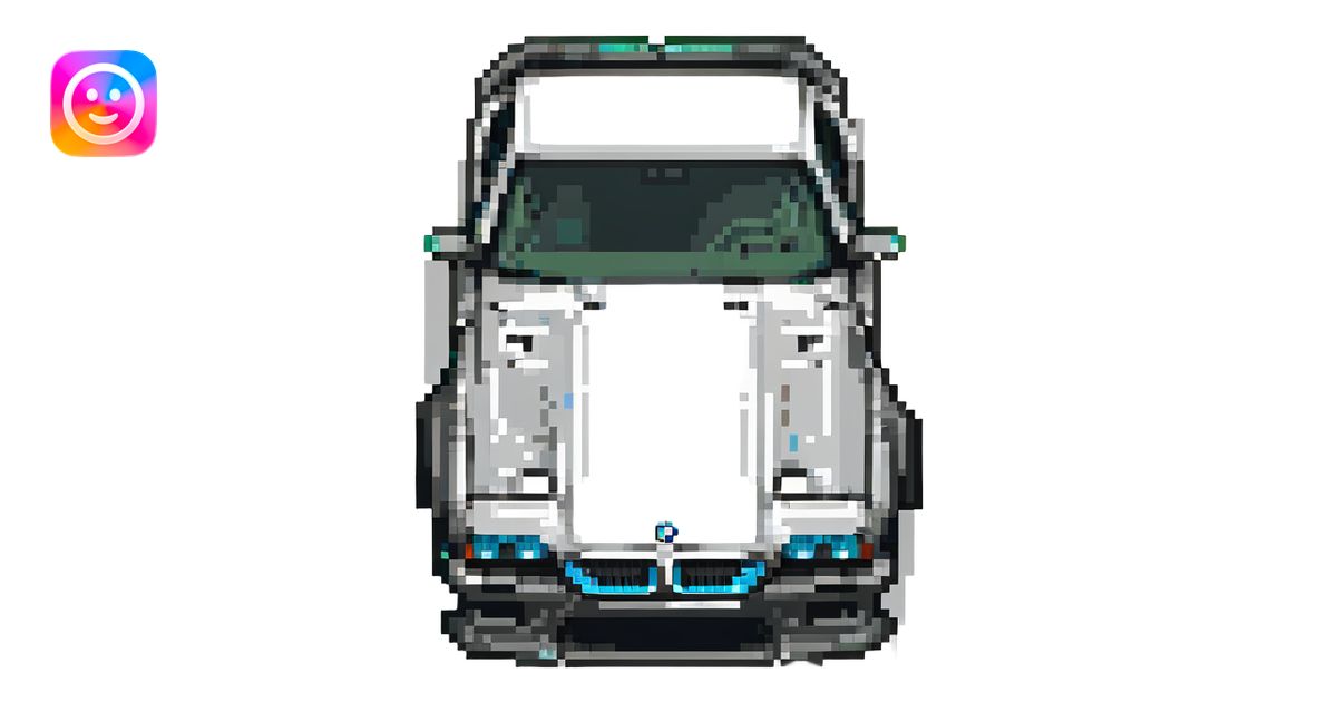 BMW M8 Black edition car, pixel art style, front view illustration | AI ...