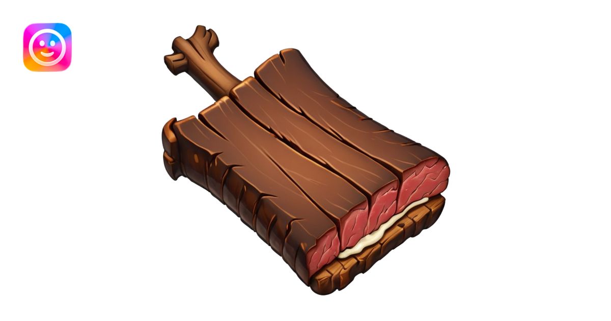 a single smoked beef rib thinner with the bone emoji | AI Emoji Generator