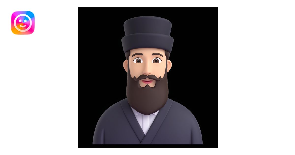 orthodox jewish man, traditional attire, beard, hat emoji | AI Emoji ...