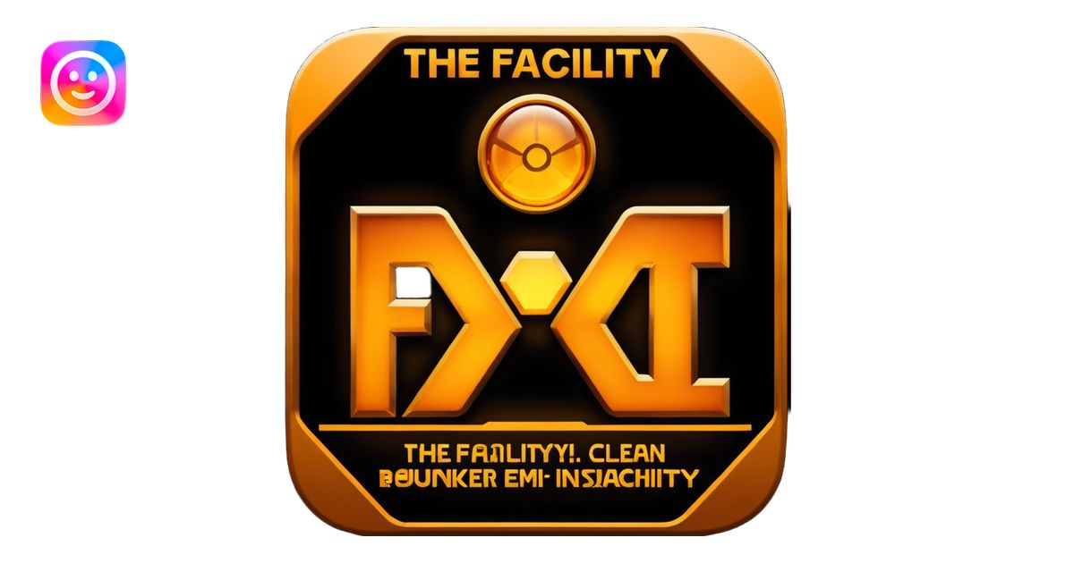 glowing amber industrial emblem above bold text reading “THE FACILITY ...