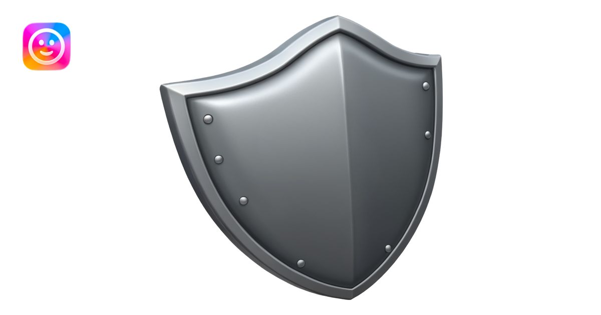Steel gray shield with bicep flex icon emoji | AI Emoji Generator