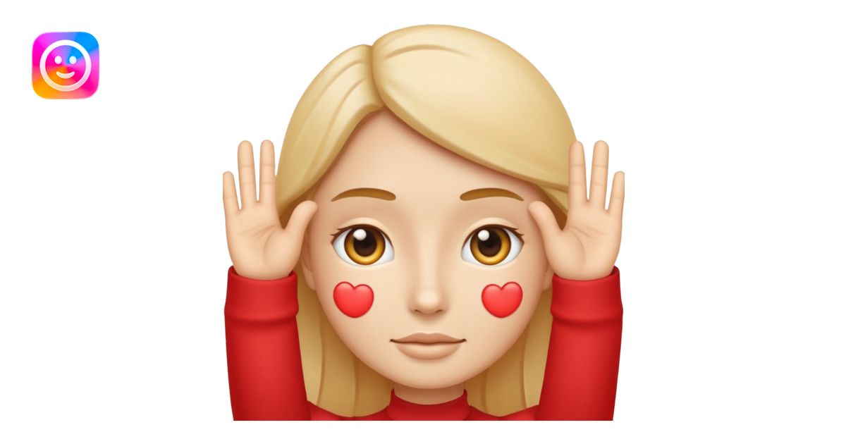 Minimal emoji representing reduced facial puffiness, soft hand gesture ...