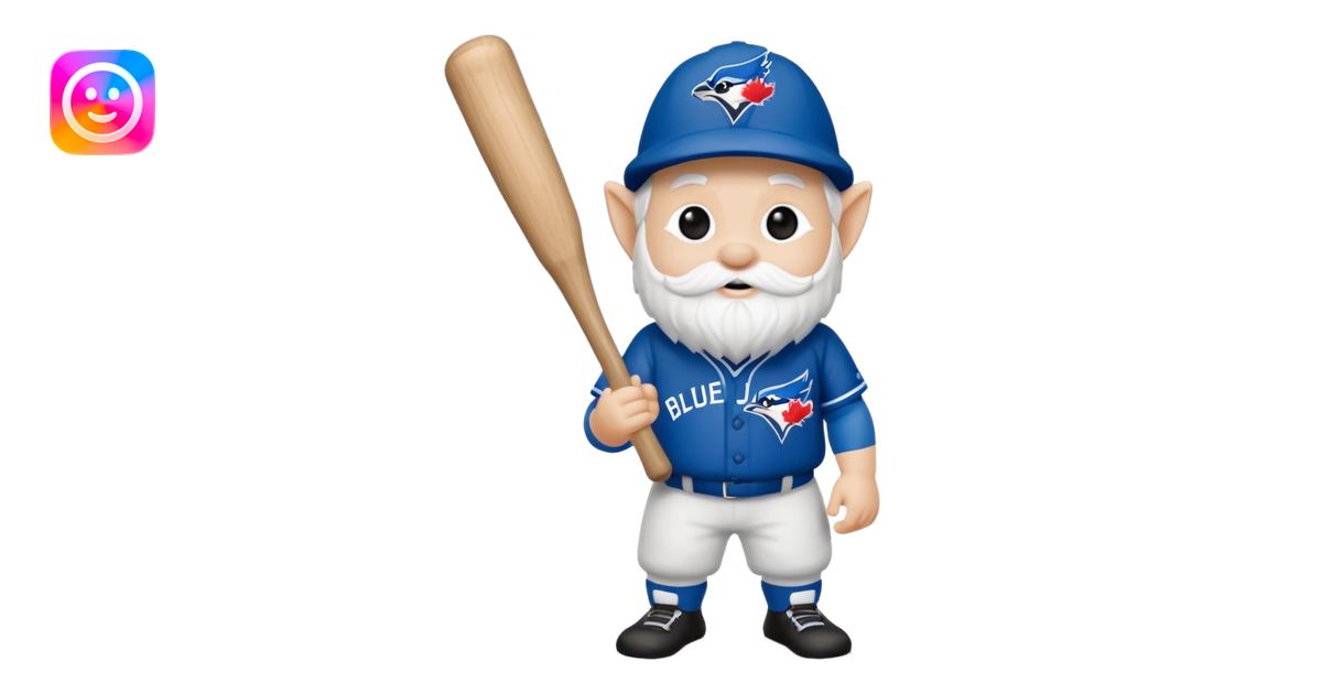 Toronto Blue Jays gnome holding a bat emoji | AI Emoji Generator