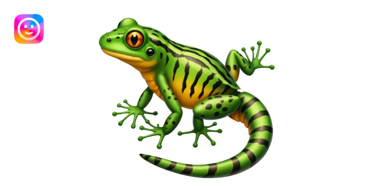 Frog with tiger body and scorpion tail and with mullet hairstyle emoji ...
