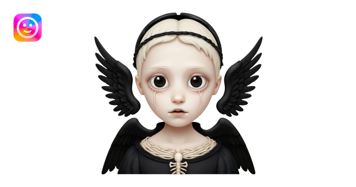 Skinless angel face, exposed bone and sinew, hollow eyes, dark gothic ...