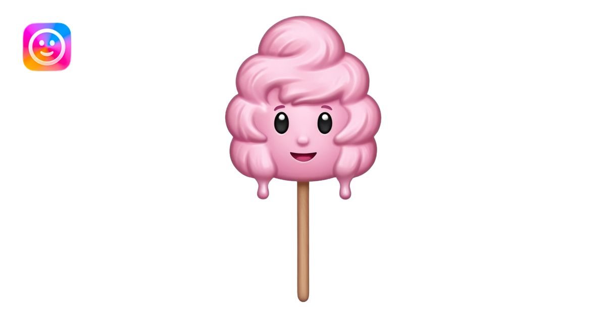 pink cotton candy on a stick emoji | AI Emoji Generator