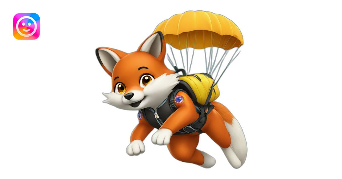 fox-skydiving emoji | AI Emoji Generator