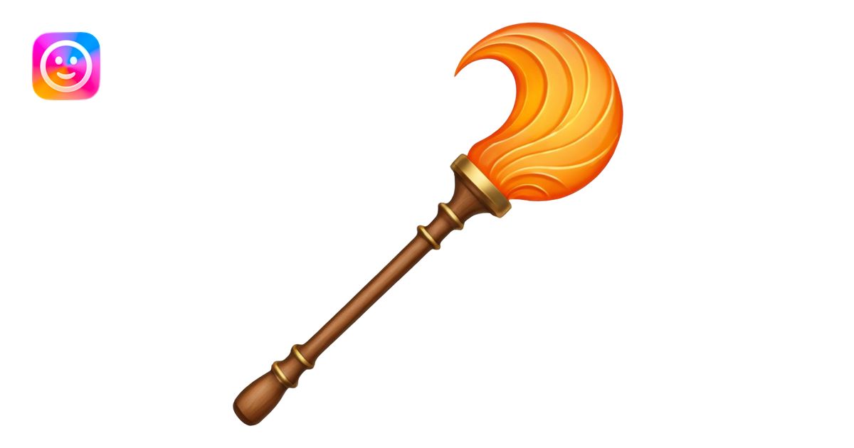 magic wand with orange magic wave emoji | AI Emoji Generator