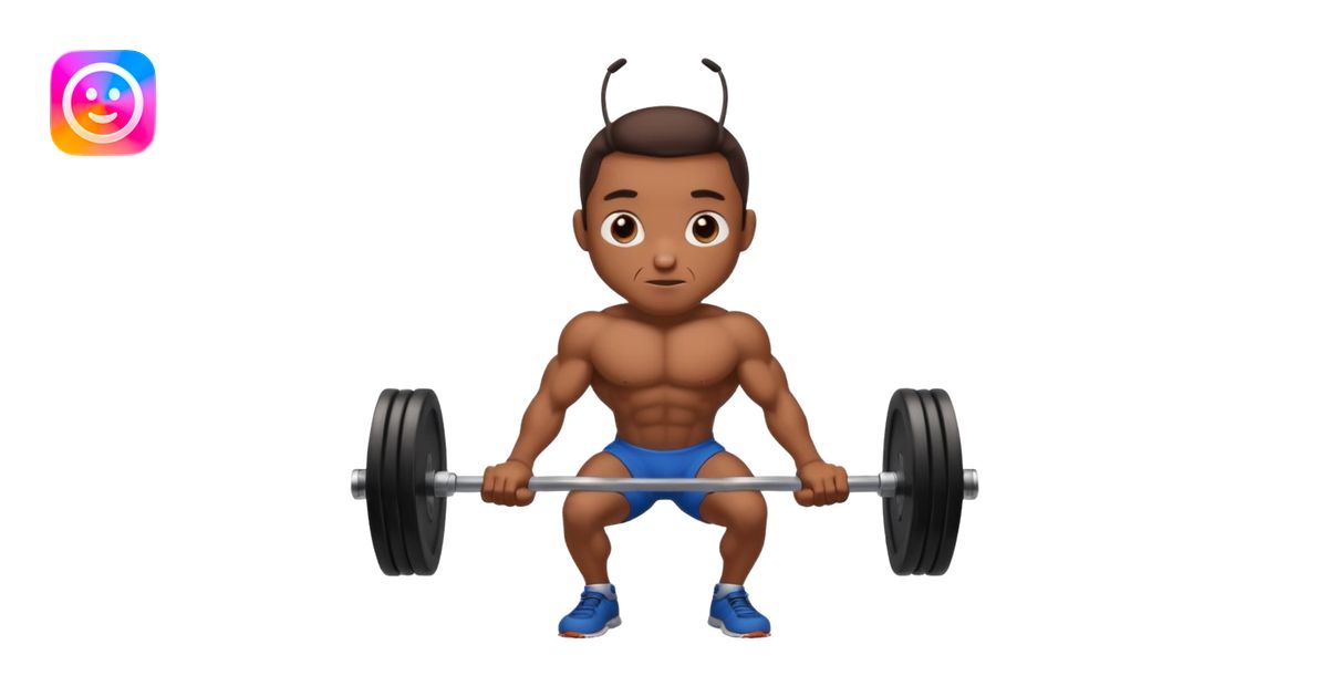 Une fourmi qui fait du developpe couché emoji | AI Emoji Generator