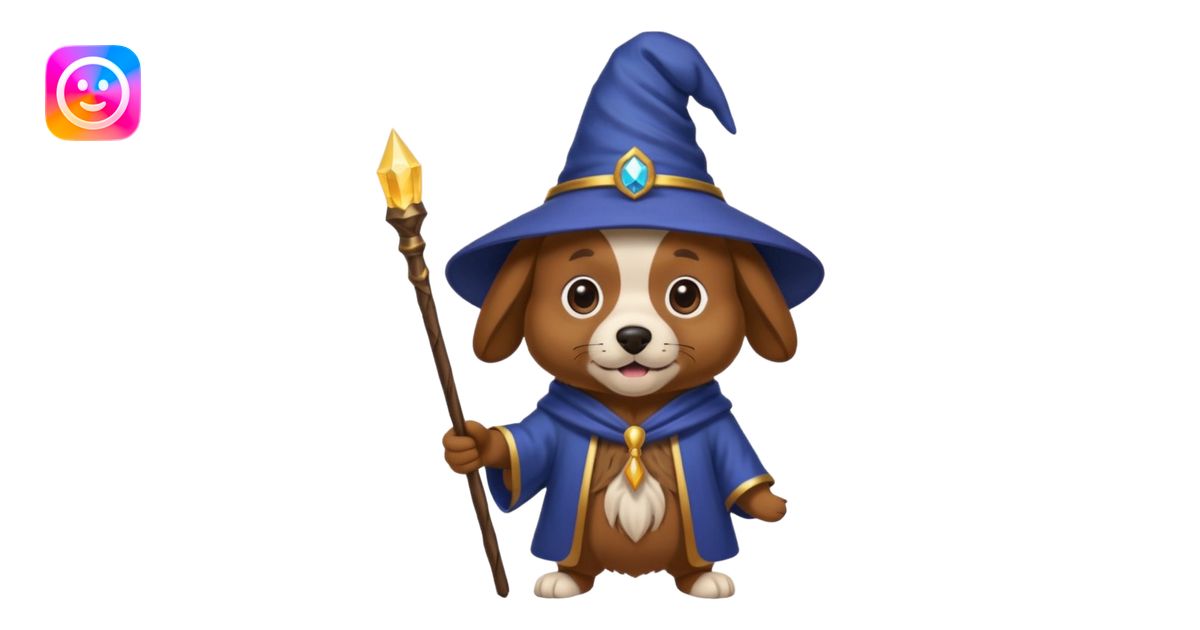 Dog wizard emoji | AI Emoji Generator