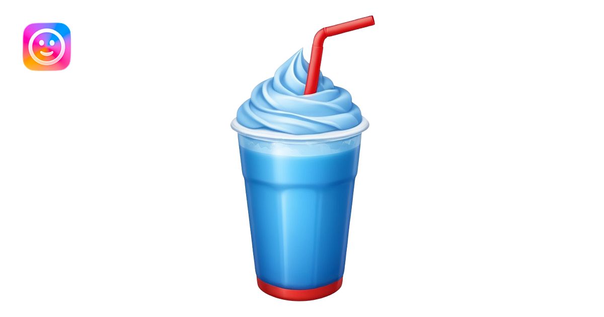Blue slushie in a white and red cup emoji | AI Emoji Generator