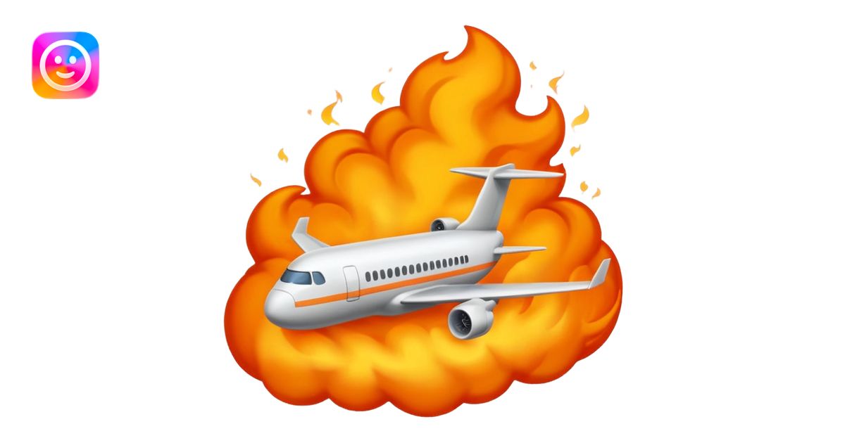 Airplane fuel fire emoji | AI Emoji Generator