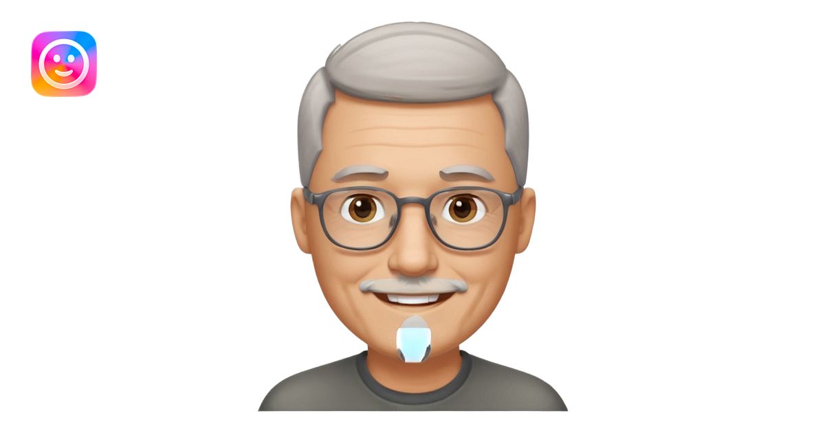 54 year old man, short shaved grey hair, goatee, glasses emoji | AI ...