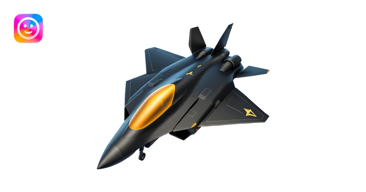 Illustrate a stealth fighter jet in matte black with angular body ...
