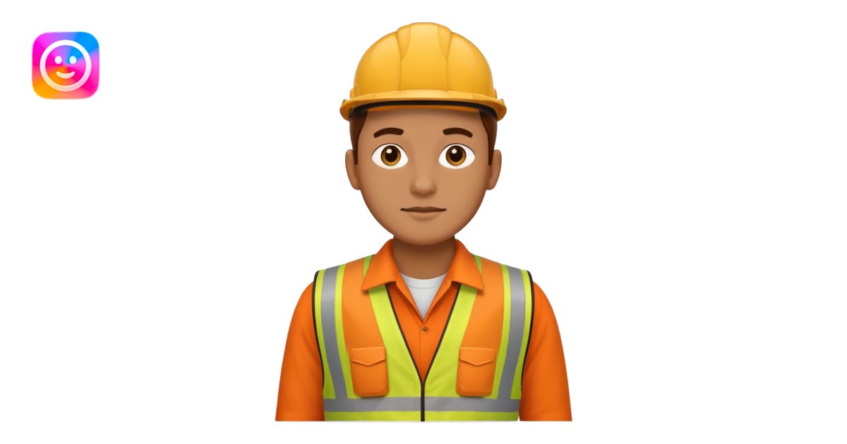 CAD technician in orange waistcoat emoji | AI Emoji Generator
