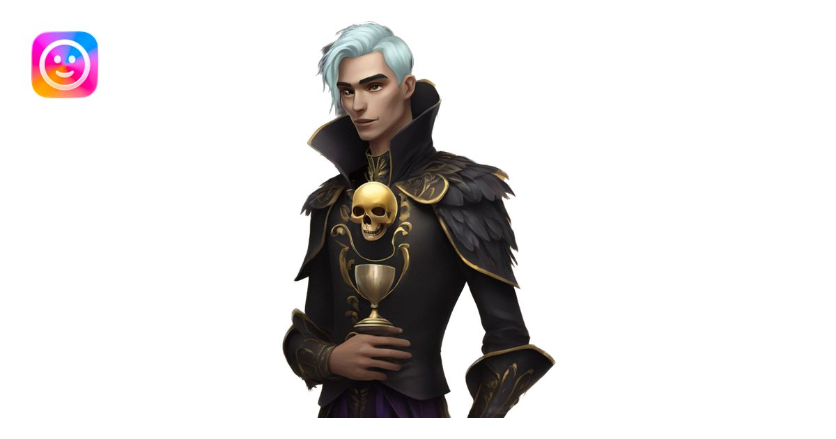 Hamlet young skinny man iridescent hair wearing raven feathers with a ...
