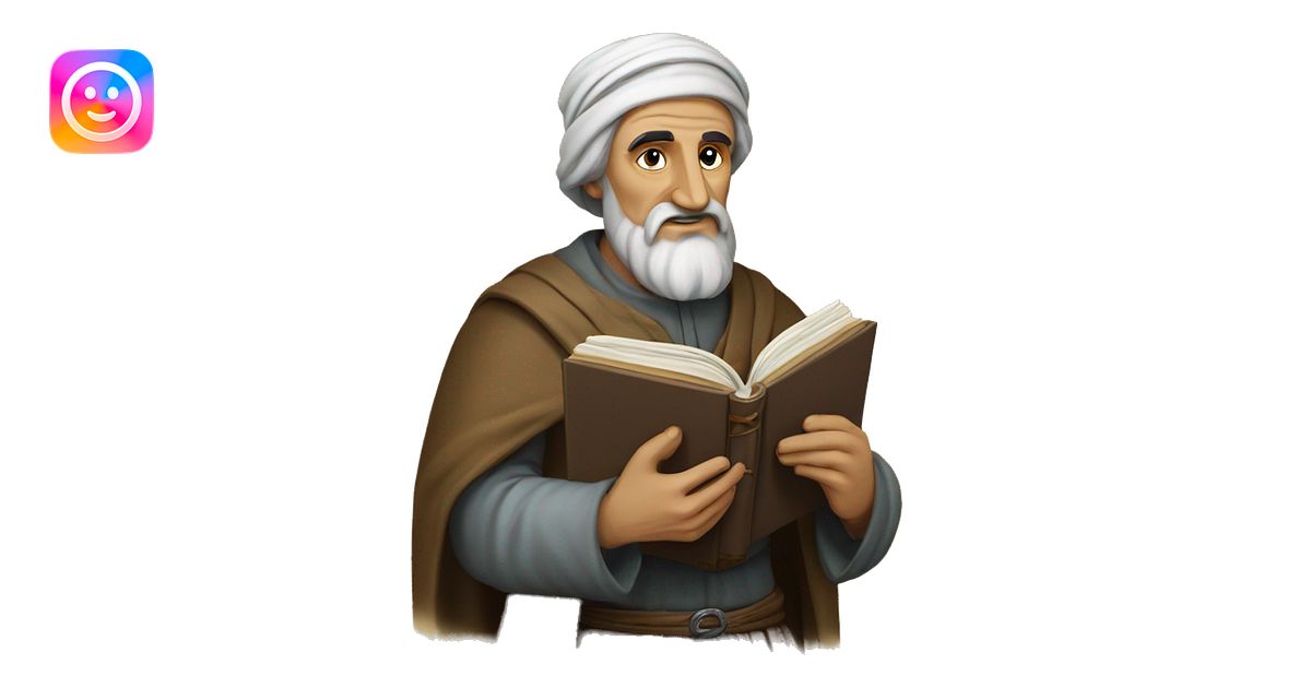 Fuzuli - Old Turkish Medieval poet with a book emoji | AI Emoji Generator