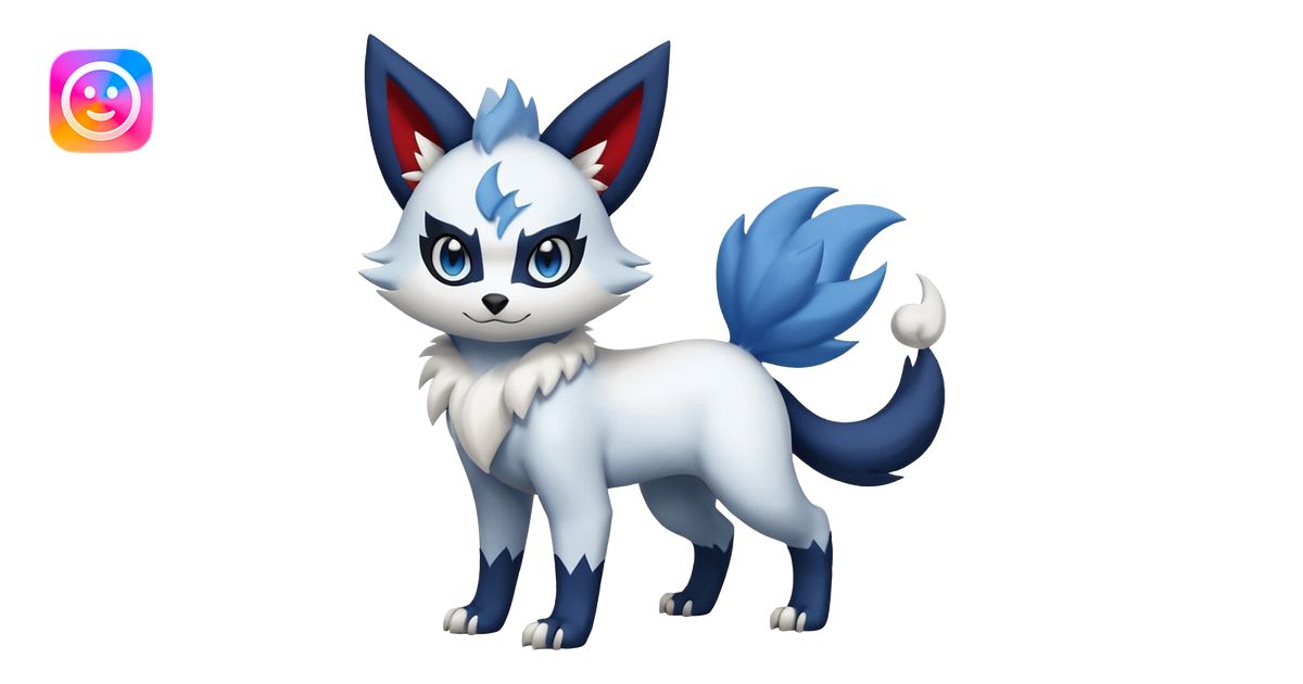 Meowstic-Zorua-Absol-Zangoose-fusion, full body emoji | AI Emoji Generator