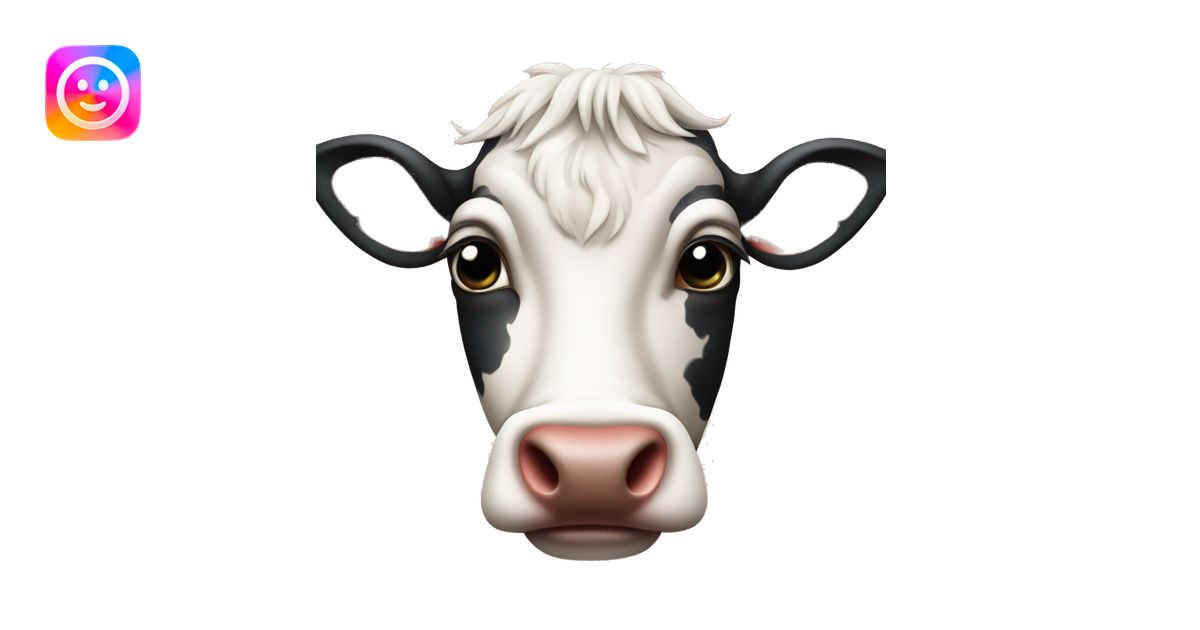 Kuh mit Herz Augen emoji | AI Emoji Generator