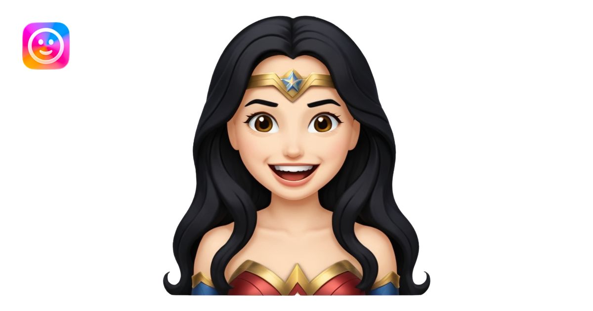Wonder Woman laughing emoji | AI Emoji Generator
