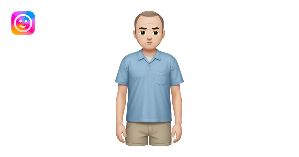 Carl from Sling Blade, neutral expression, full body, shown from sidee ...