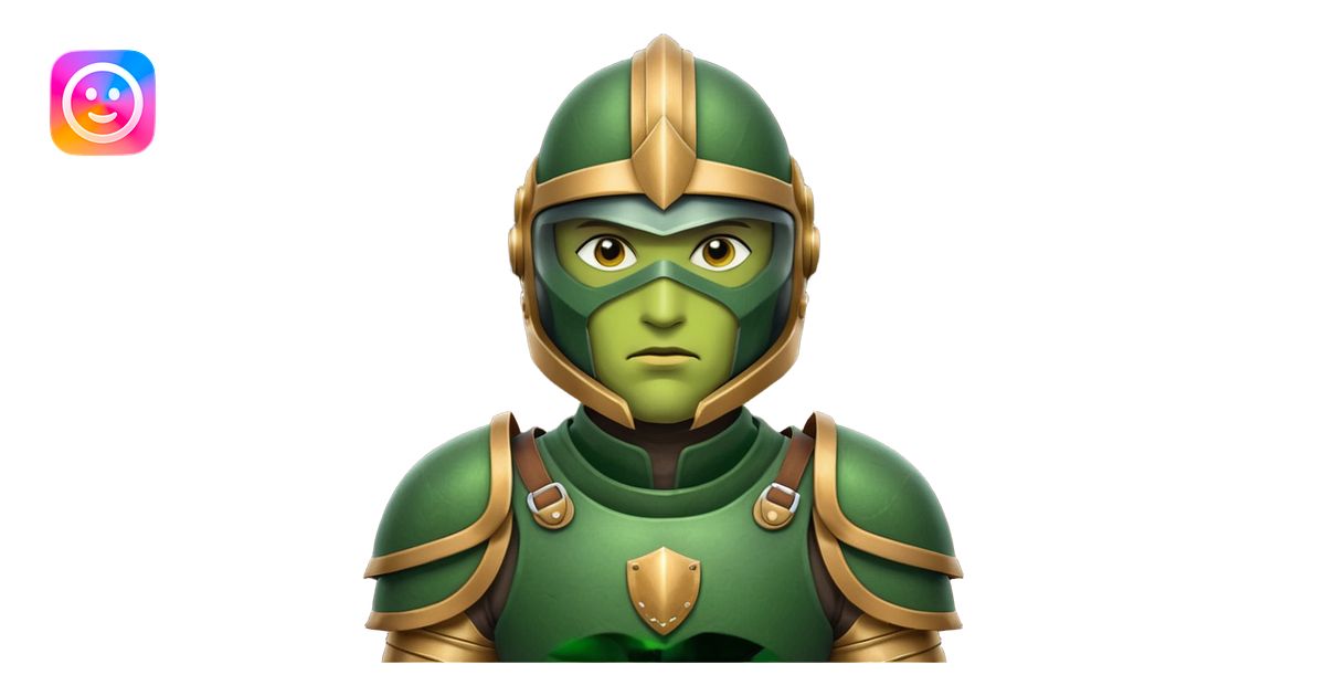 green Armored night guard emoji | AI Emoji Generator