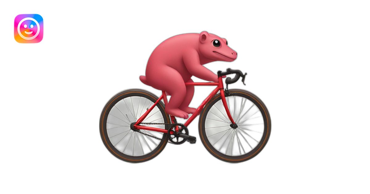 slowpoke riding red fixed gear bicycle emoji | AI Emoji Generator
