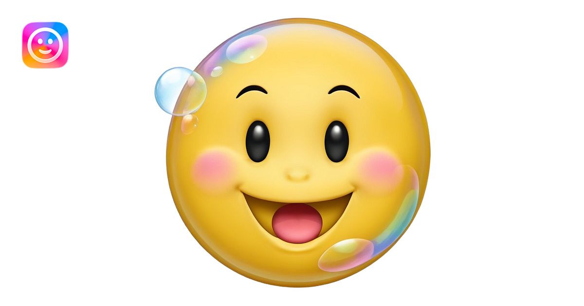 Smiley face blowing bubble emoji | AI Emoji Generator