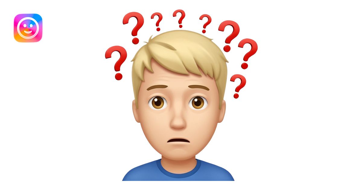 confused guy meme with question marks emoji | AI Emoji Generator