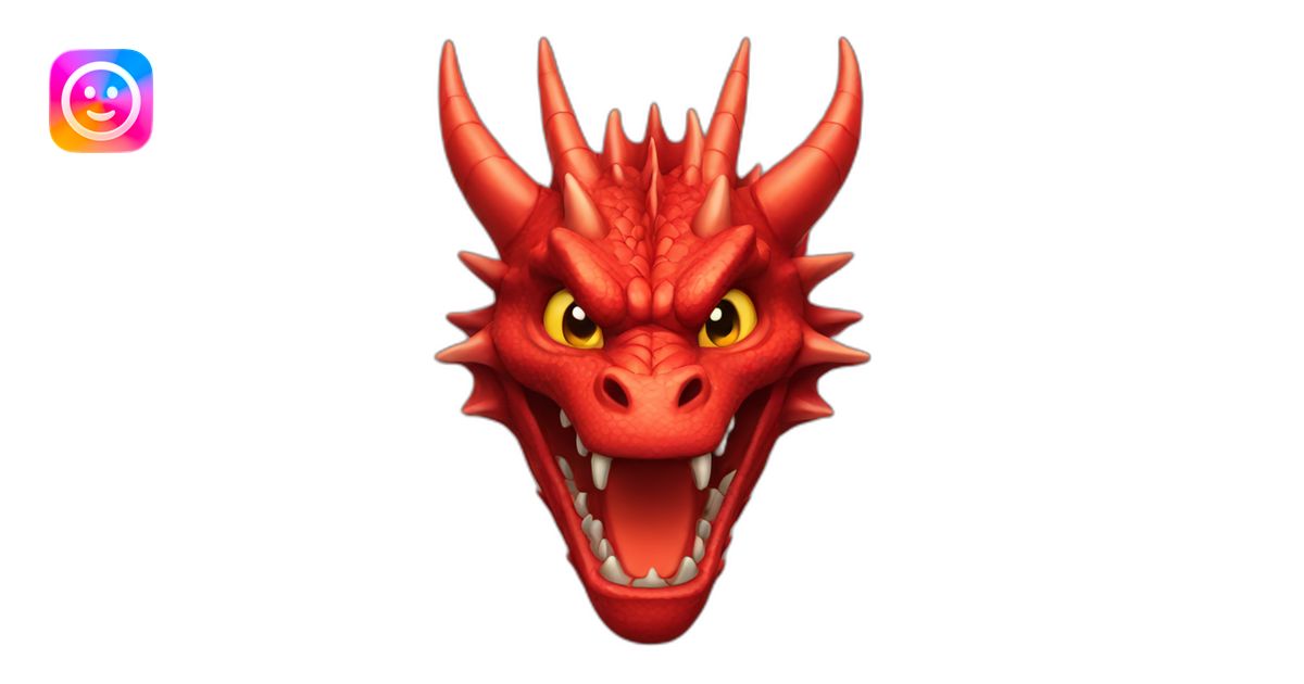 Full red dragon face emoji | AI Emoji Generator