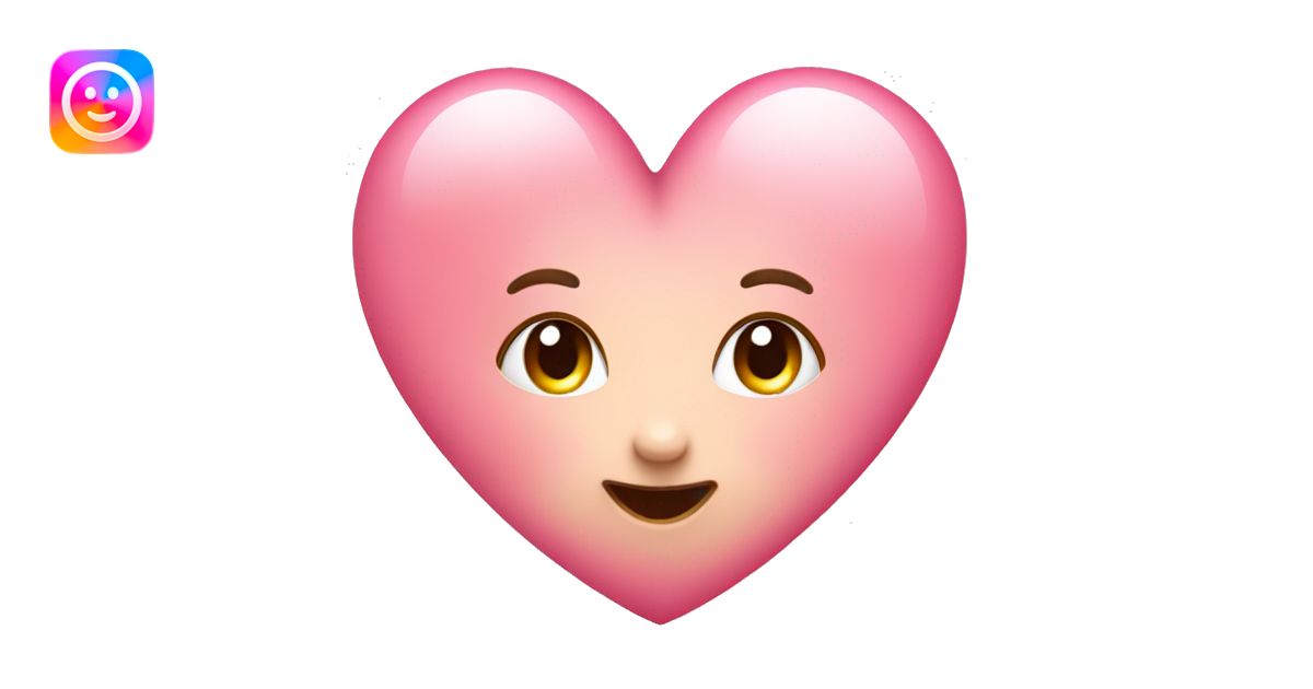 Cute blushing pink heart emoji | AI Emoji Generator