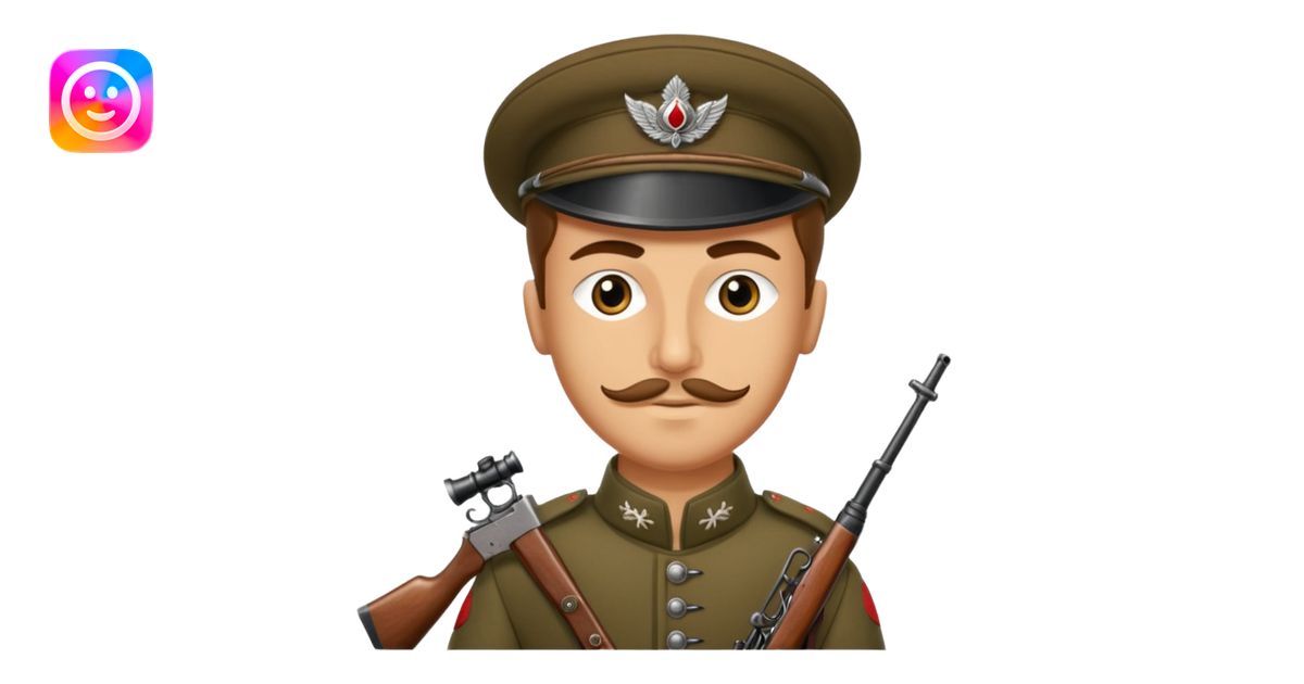 Ottoman infantryman, WW1, holding rifle emoji | AI Emoji Generator