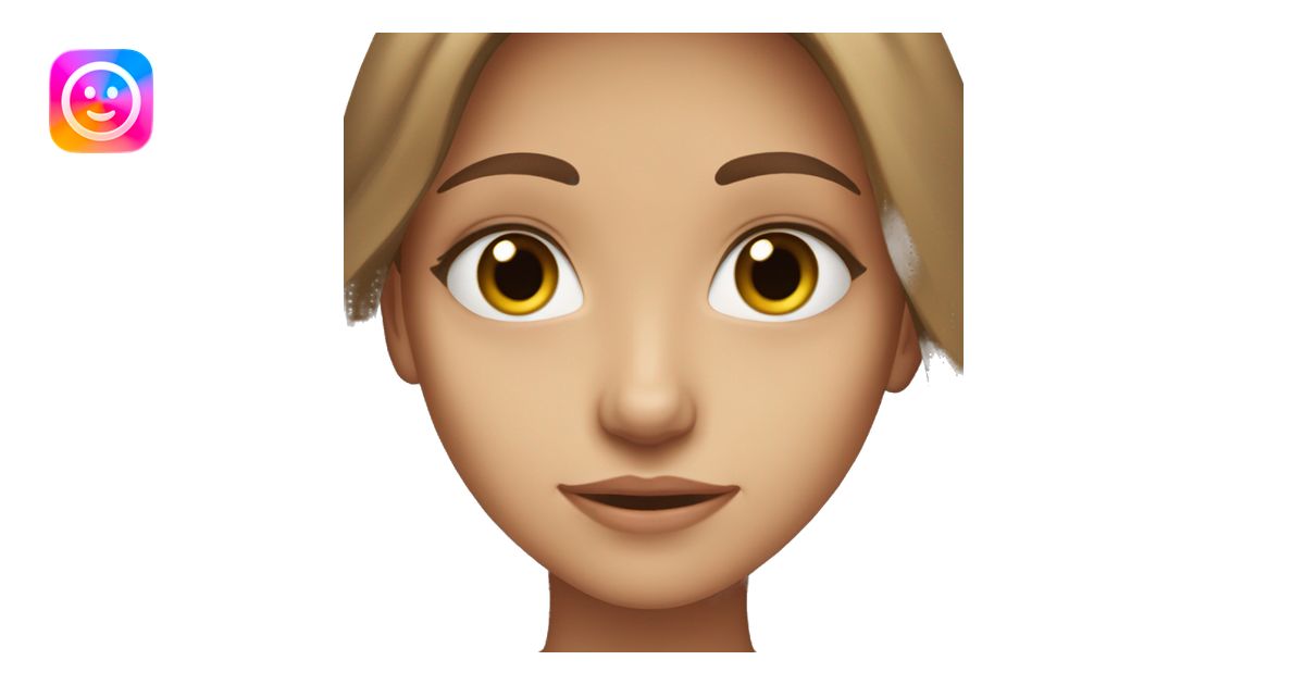 girl with hazel eyes, brown long hair, skinny face emoji | AI Emoji ...