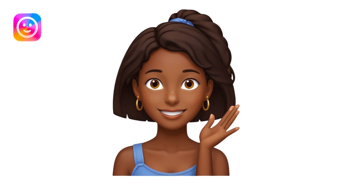 👧🏾👂🏾🤏🏾 tugging one ear emoji | AI Emoji Generator