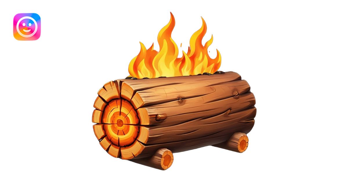 Burning log emoji | AI Emoji Generator