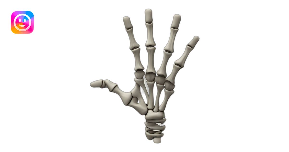 skeleton hand showing number 1 with finger emoji | AI Emoji Generator
