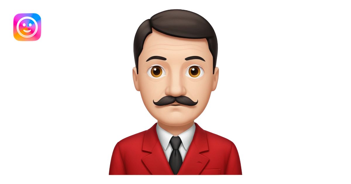 hitler with mustache and red suit emoji | AI Emoji Generator