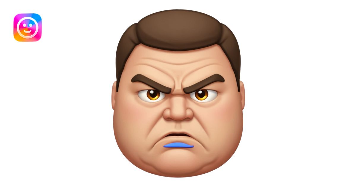 Fat angry man emoji | AI Emoji Generator