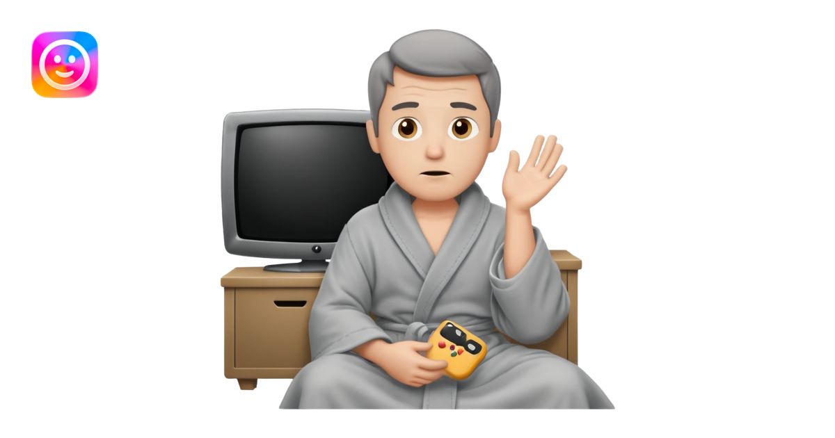 bored man watching television emoji | AI Emoji Generator