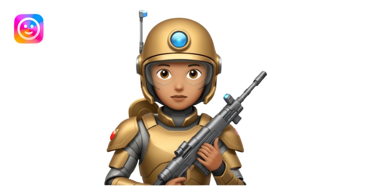 space warrior with rifle emoji | AI Emoji Generator