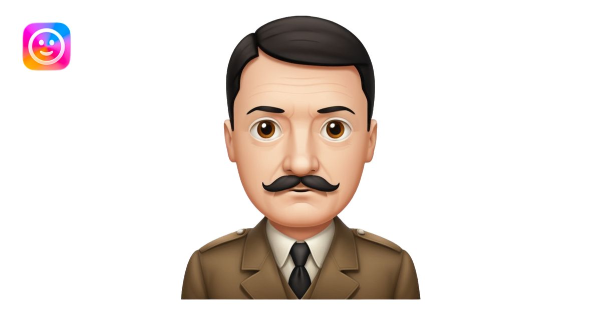 Hitler with square mustache emoji | AI Emoji Generator