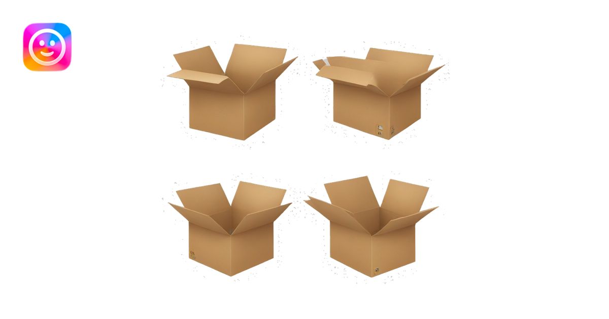 two separate boxes with things inside each one emoji | AI Emoji Generator