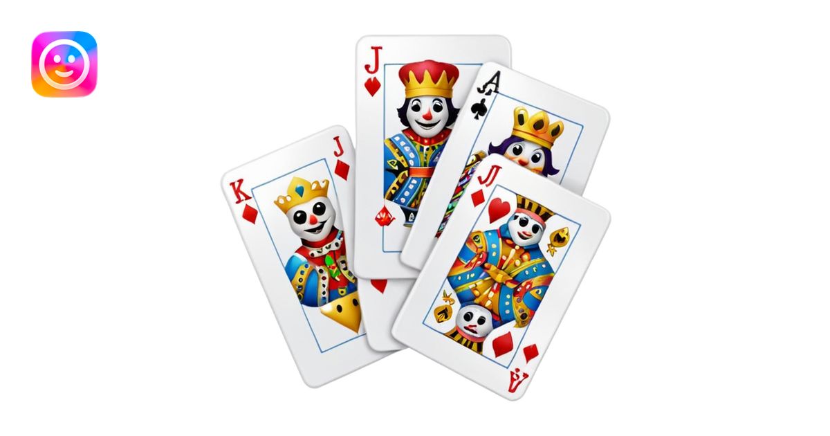 bunch of poker cards, with jolly jokers inside emoji | AI Emoji Generator