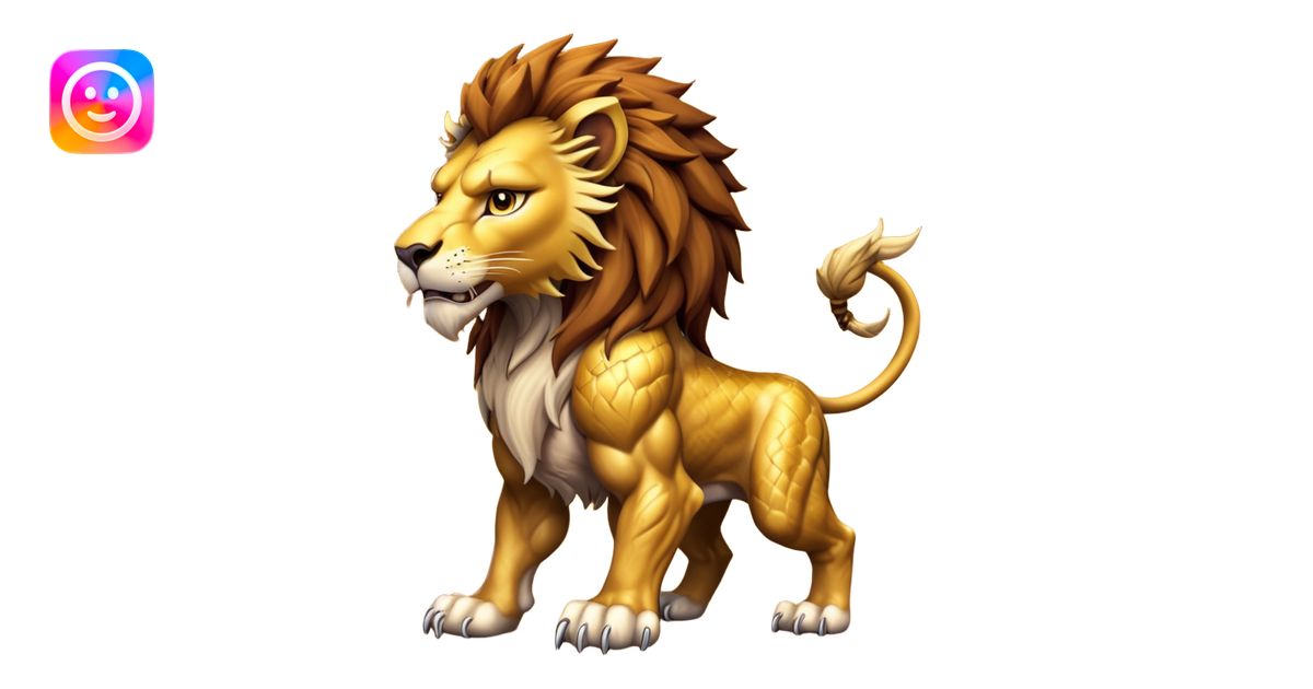 make a hyper realistic mythical lion creature with great detail emoji ...