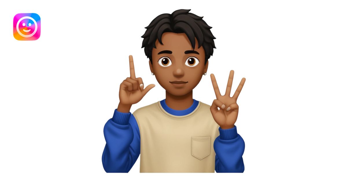 Playboi Carti YVL hand sign emoji | AI Emoji Generator