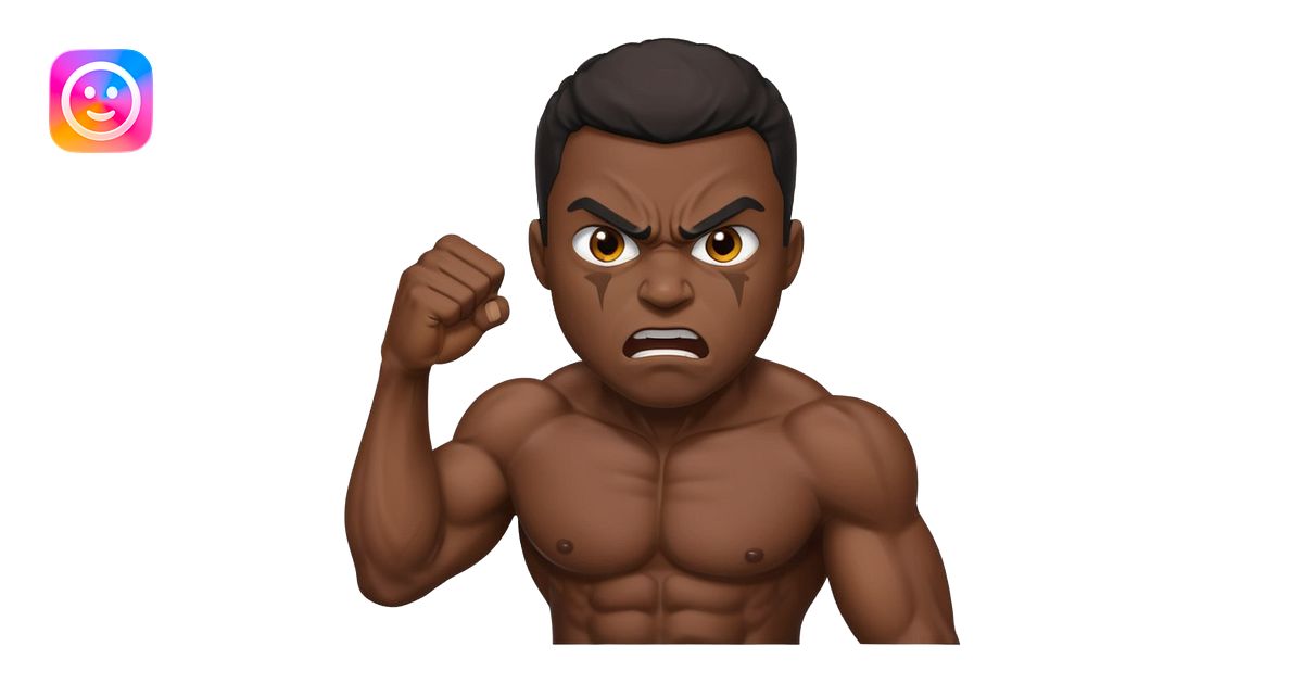 a angry black man whooping the aie emoji | AI Emoji Generator